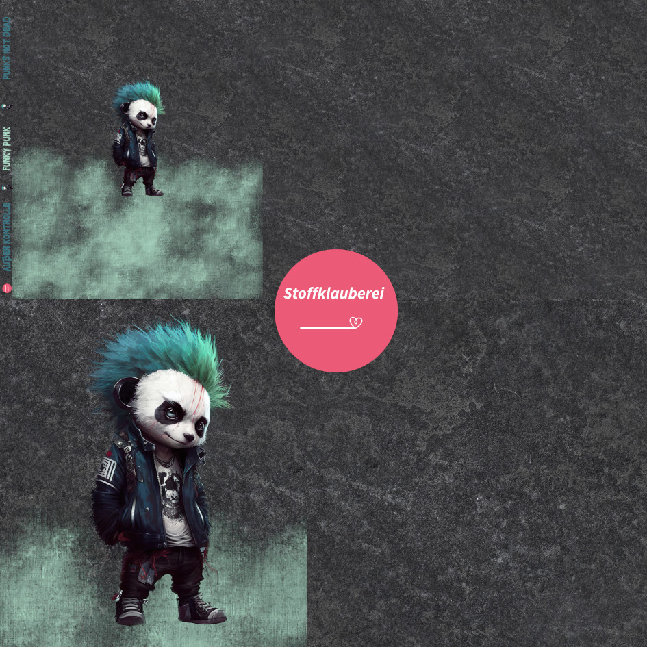 Stoffklauberei - "Punk Panda" Bio-Jersey